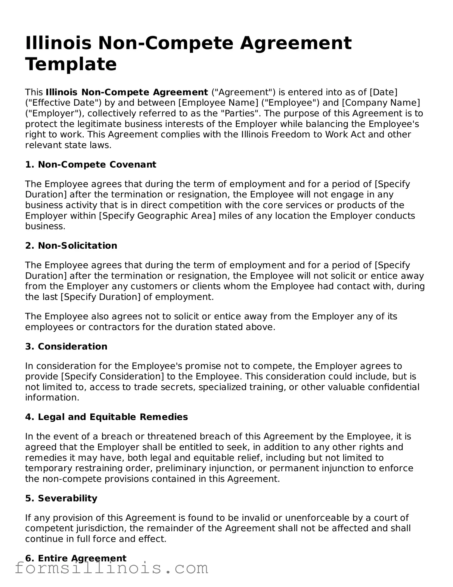 Create a Valid Illinois Non-compete Agreement With Our Free Form Create a Valid Illinois Non-compete Agreement With Our Free Form